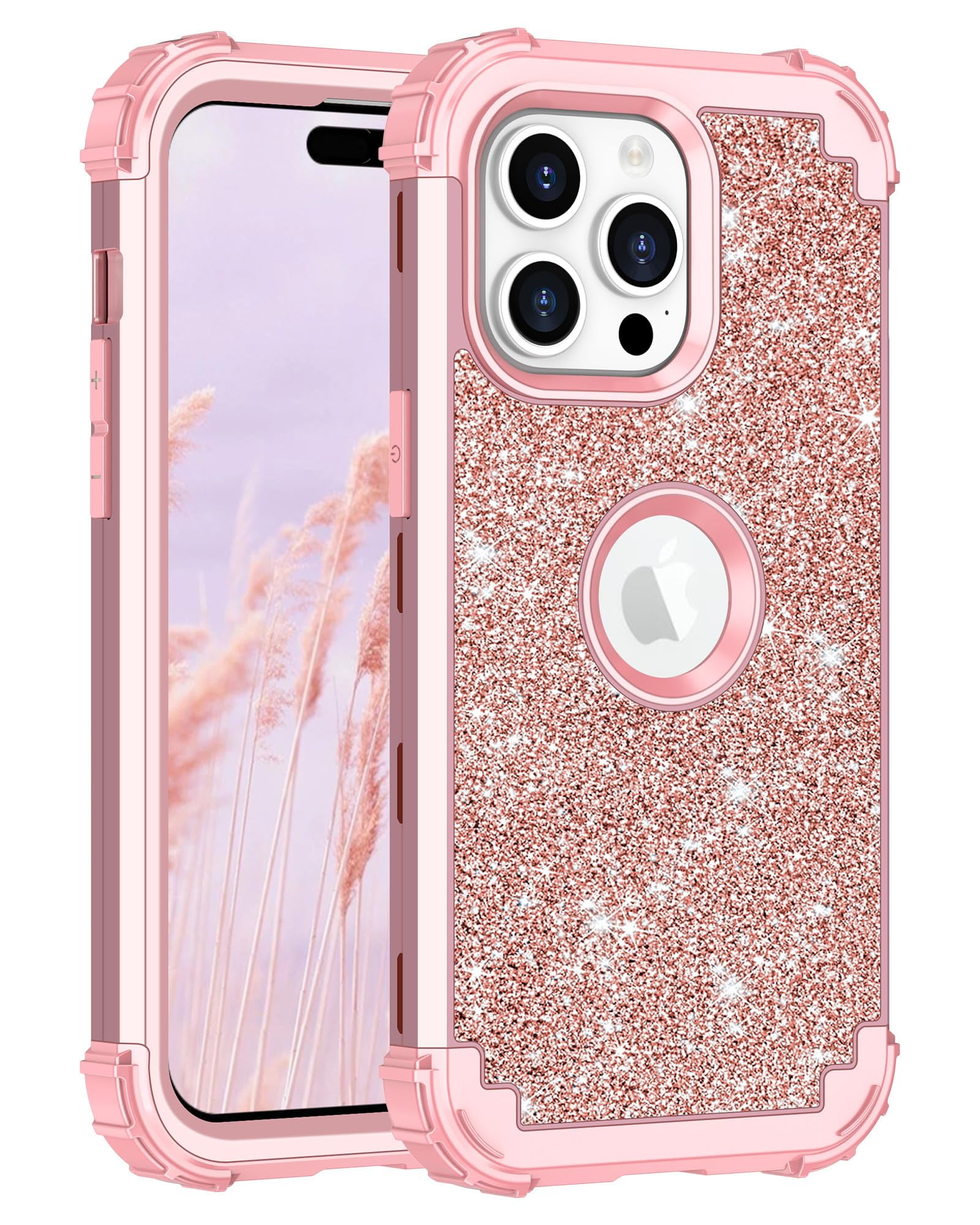 Casetego for iPhone 15 Pro Max Case,Fashion Glitter Sparkly Bling 3 in ...