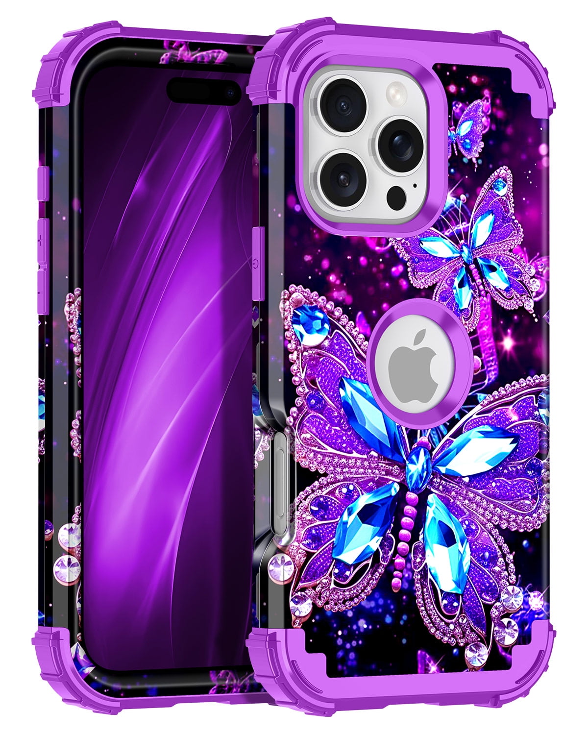 Casetego for iPhone 16 Pro Case,Glow in The Dark Three Layer Heavy Duty ...