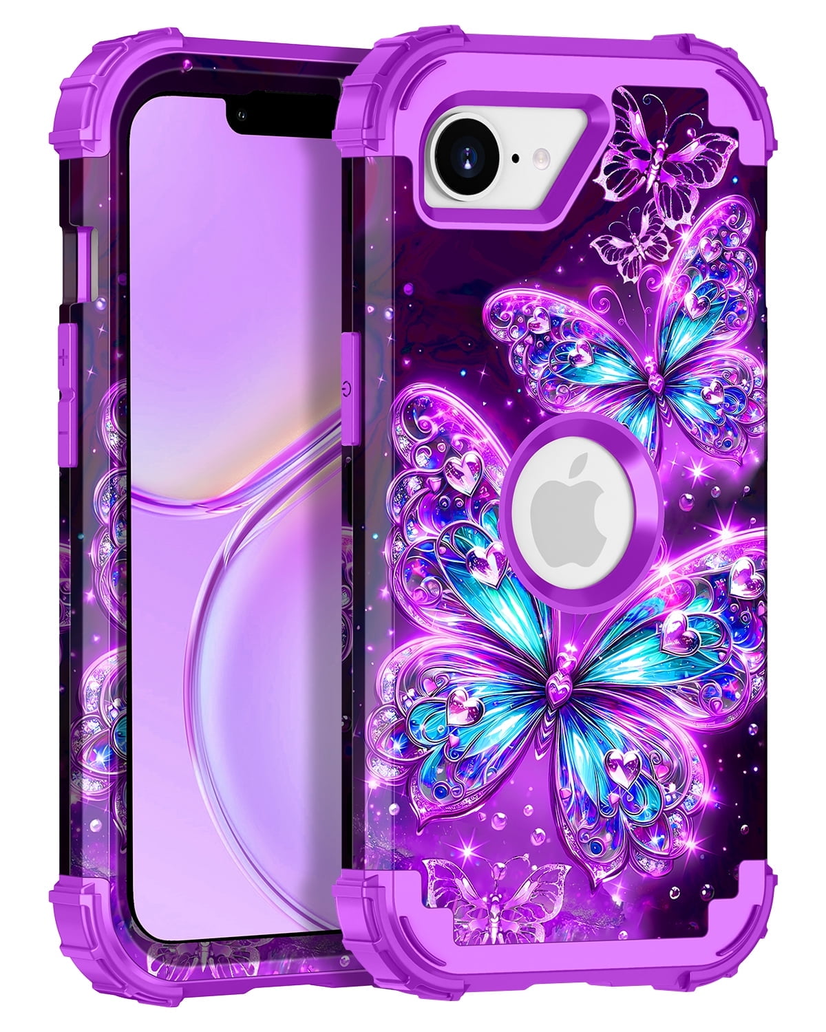 Casetego iPhone 16E 5G Case, Glow in The Dark Blue Butterfly, Heavy ...