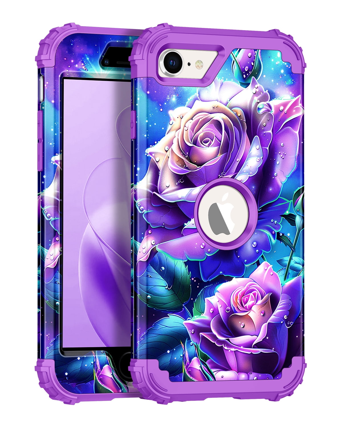 Casetego for iPhone SE 2022/2020 Case,Shiny in The Dark Three Layer ...