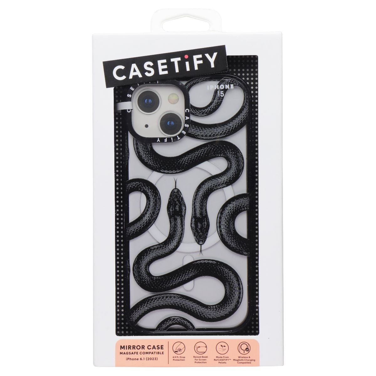 Casetify Impact Series Case for MagSafe for iPhone 15 - Black Kingsnake ...