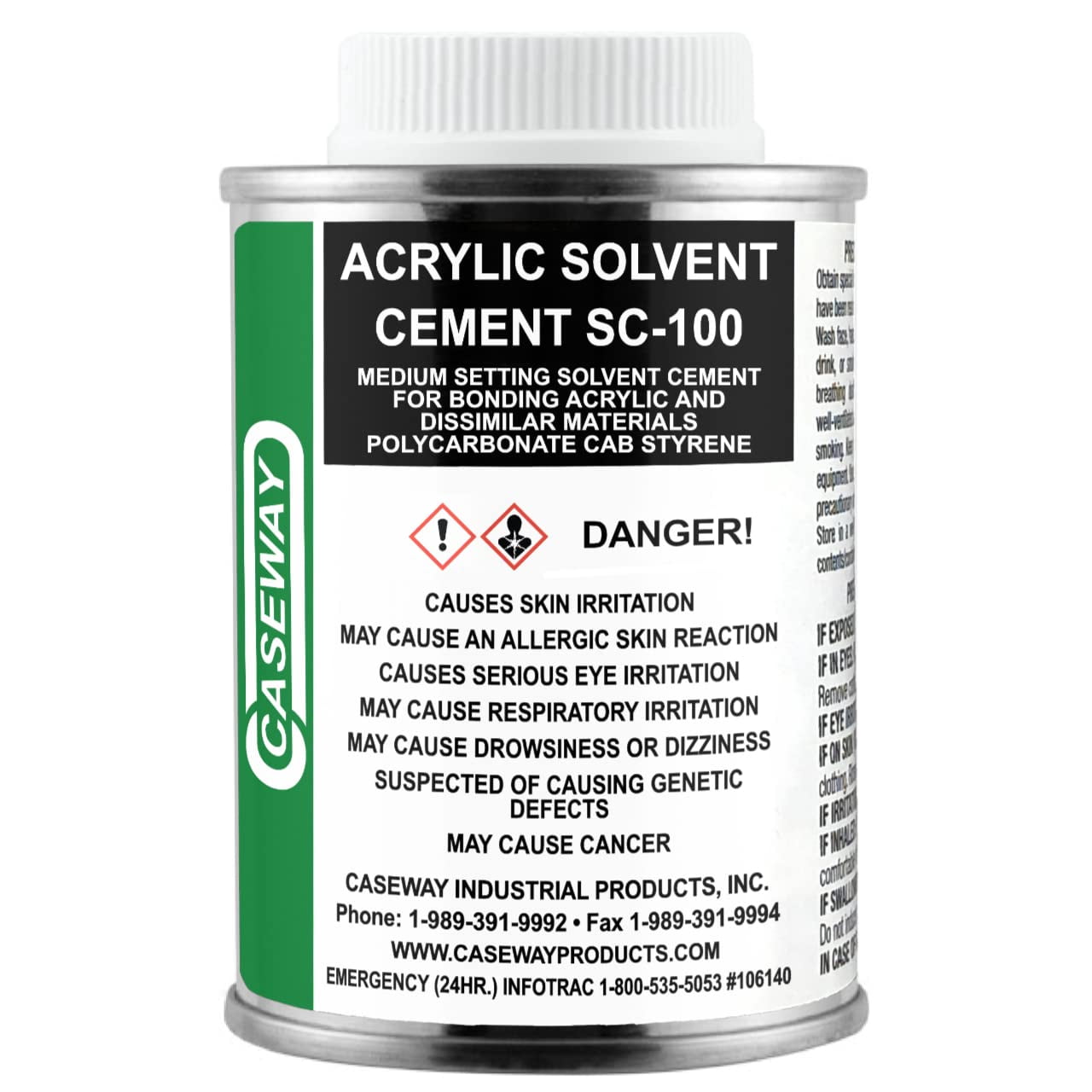 Caseway SC-100 Acrylic Cement, Water-Thin Fast Setting (1/4 Pint (4 oz ...