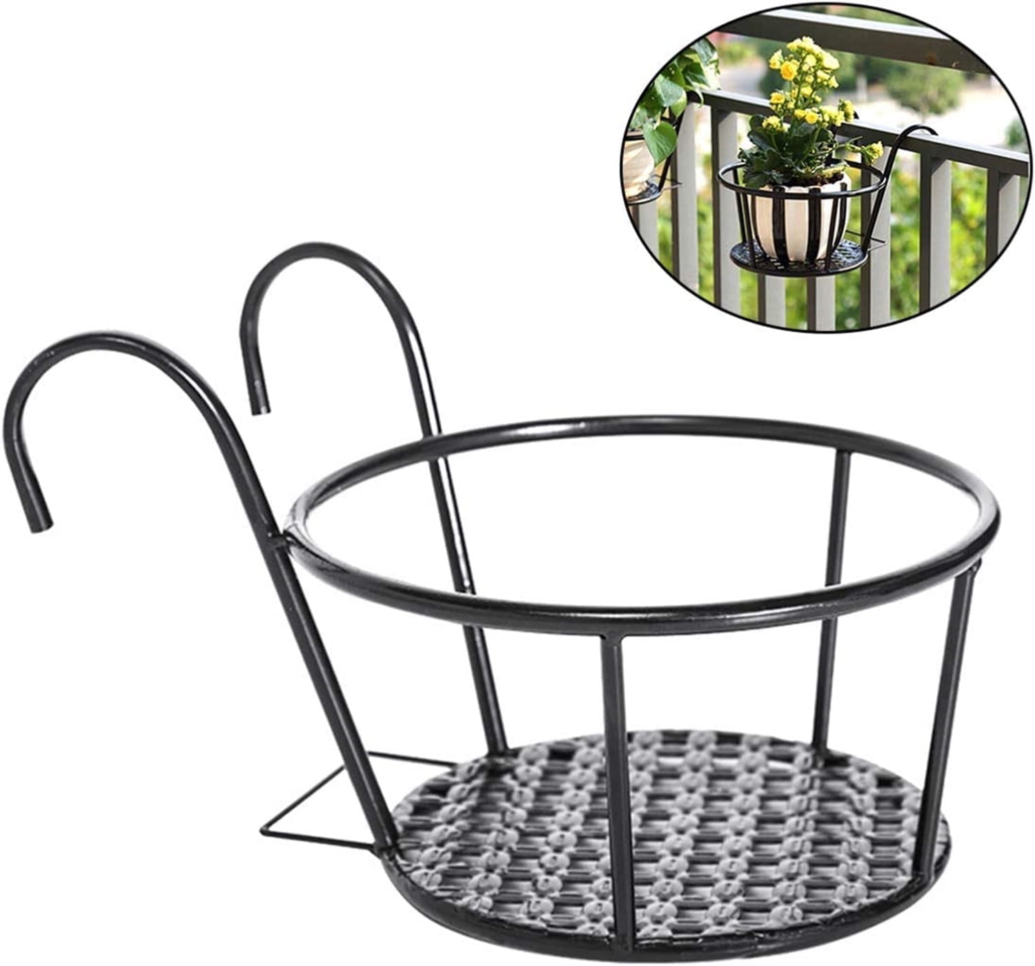 1 Pack Hanging Railing Planters for Garden,Outdoor Balcony Hanging ...