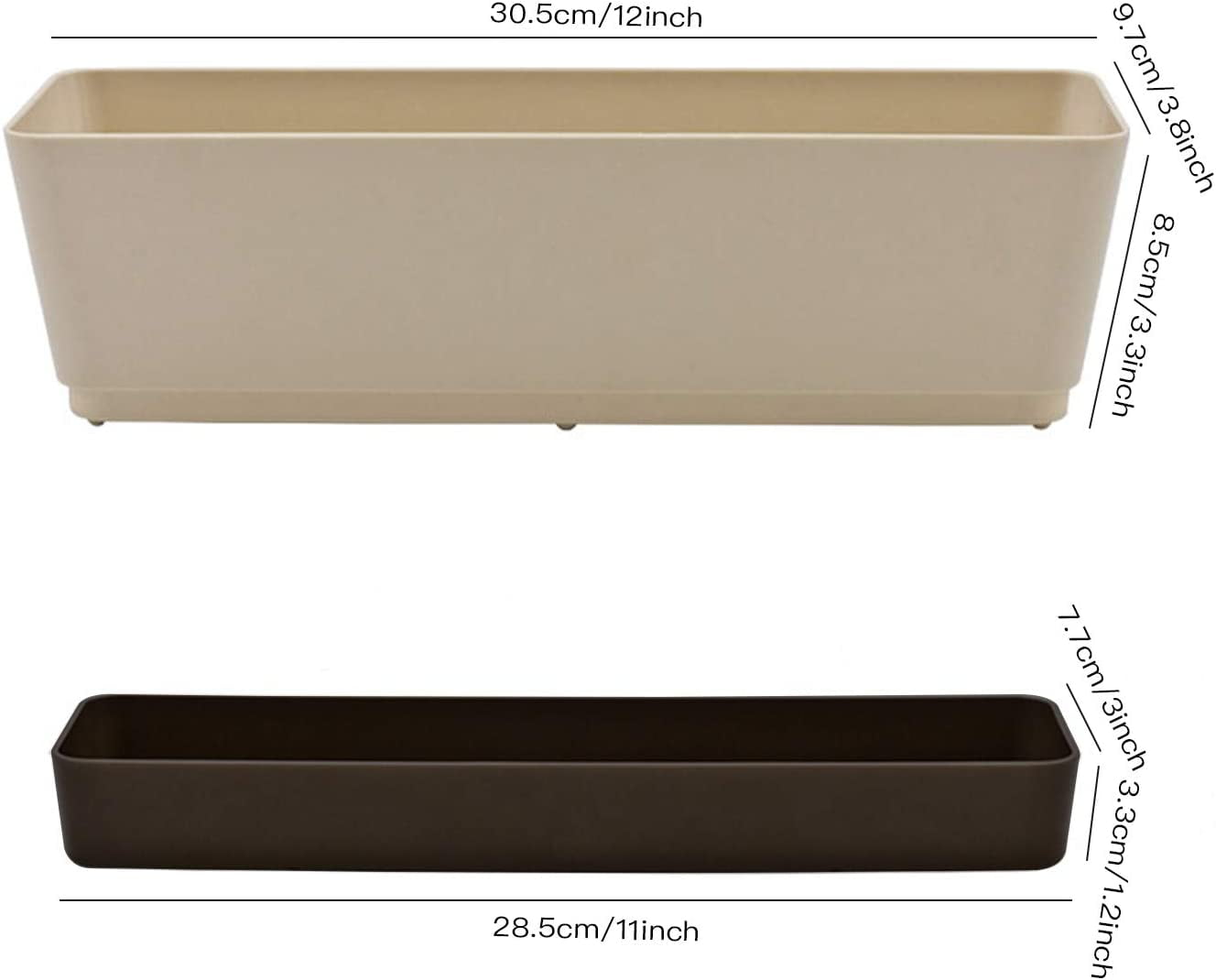 Casewin 1 Pack Indoor Window Box Planter, 12x3.8 Inch Rectangle Herb ...