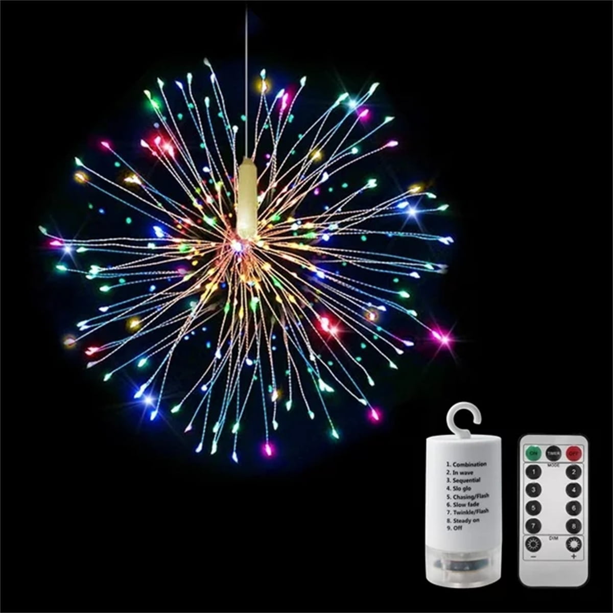 Casewin 1 Pcs Firework Lights 120 LED Tree Lights Christmas Decorations ...