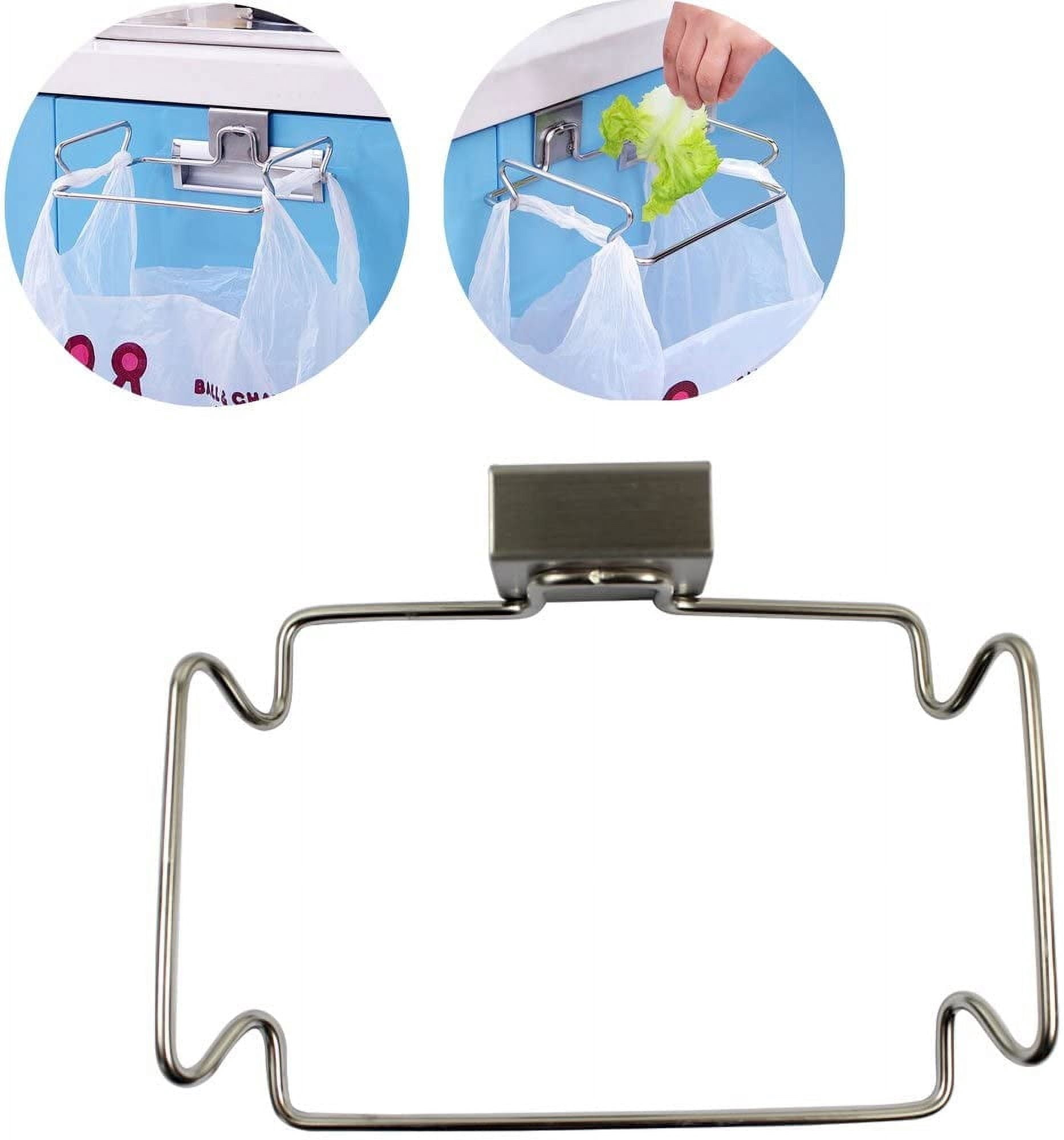 Casewin 1 Pieces Stainless Steel Trash Bag Holder Rack,Kitchen Garbage ...