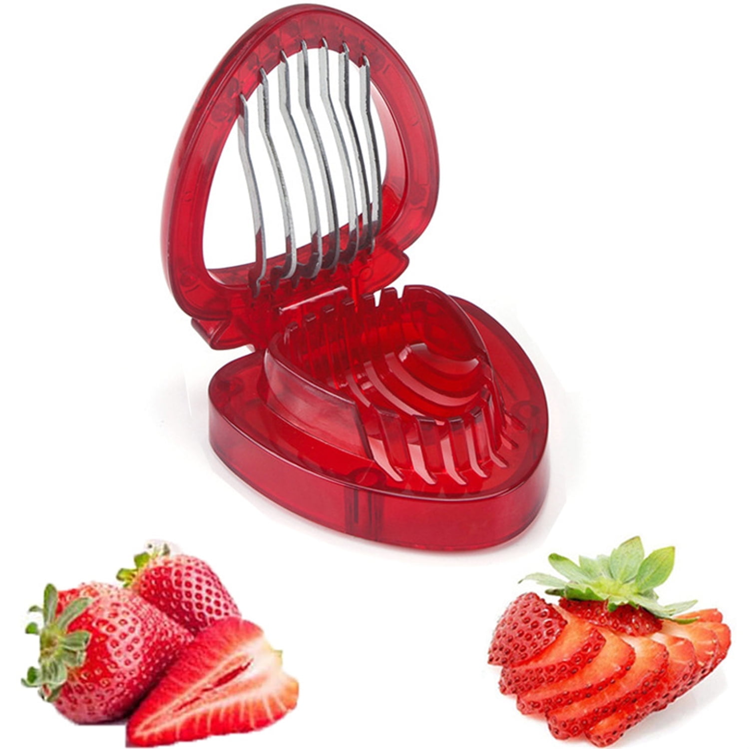 Casewin Strawberry Huller and Slicer Set, Berry Leaves Remover, Fruit ...