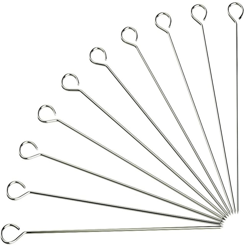 Casewind 10 Pcs Stainless Steel Barbecue Skewers, 11.8 inch, Turkey ...