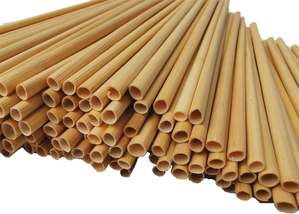 Casewin 100pcs Wheat Straws 7.87 Inch Compostable Straws Biodegradable ...