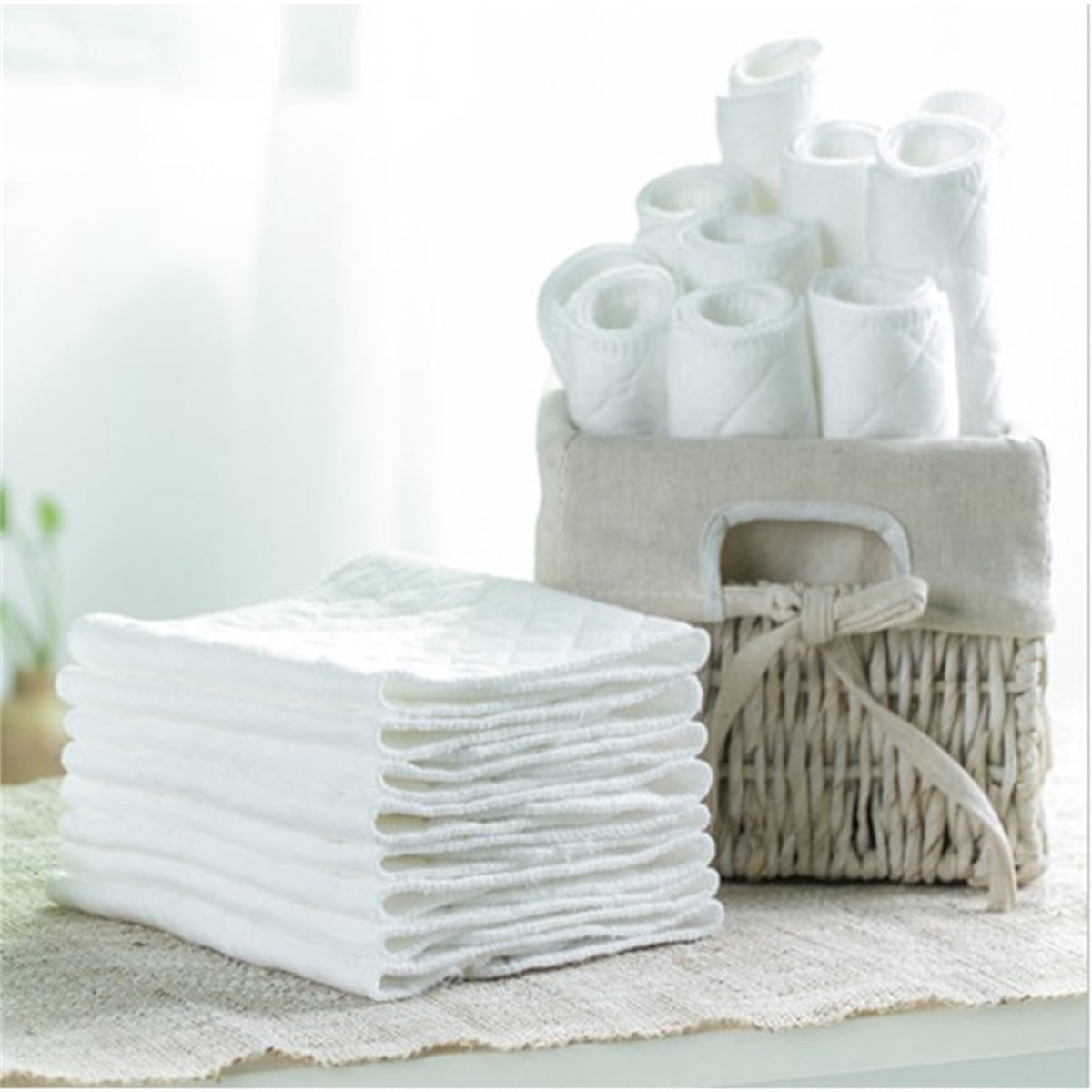 Casewin 10pcs Soft&Breathable Baby Diapers Toddler Cotton Nappy Insert ...