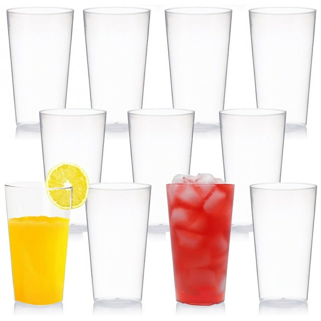 Casewin 12 Pack 11-Oz Clear Plastic Tumblers, Reusable Cups ...