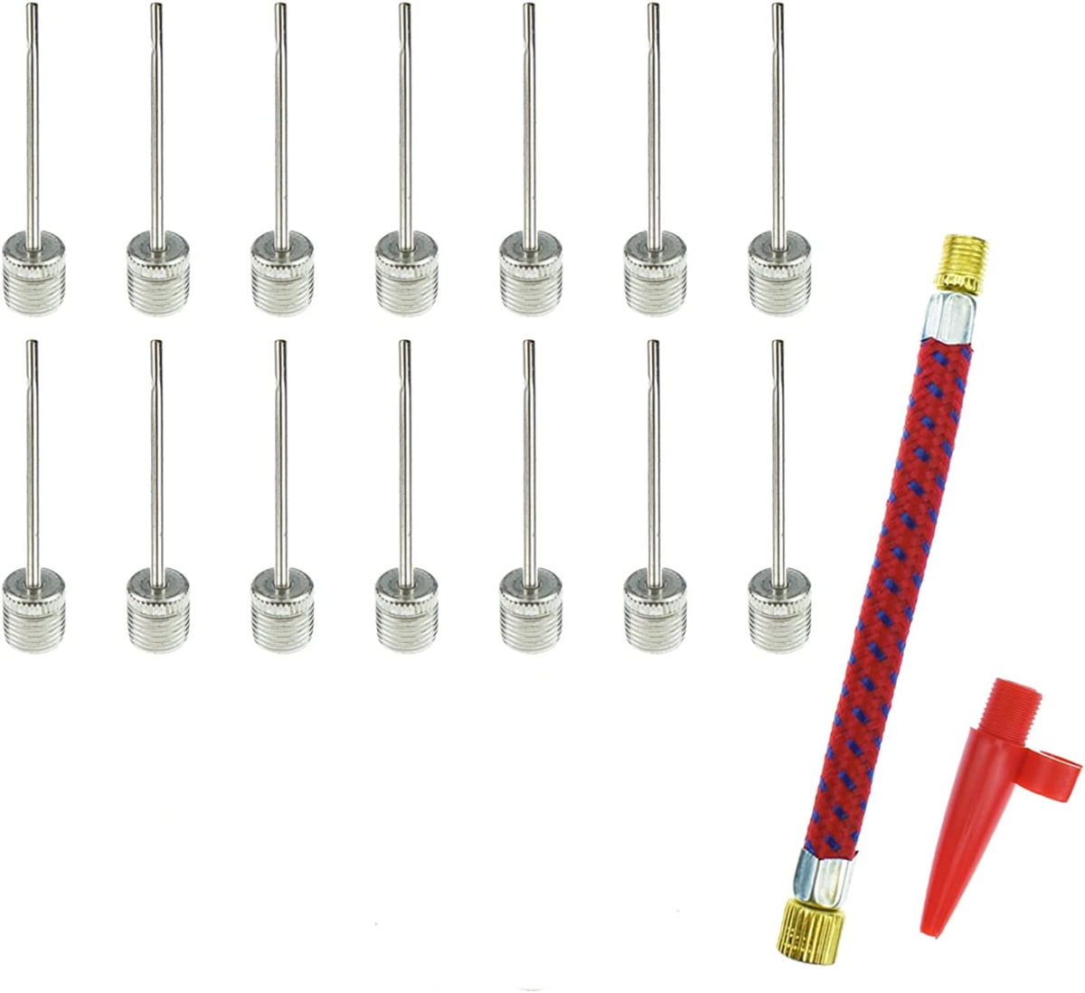 Casewin 12 Pack Ball Pump Needles Stainless Steel with Valve Adapter ...
