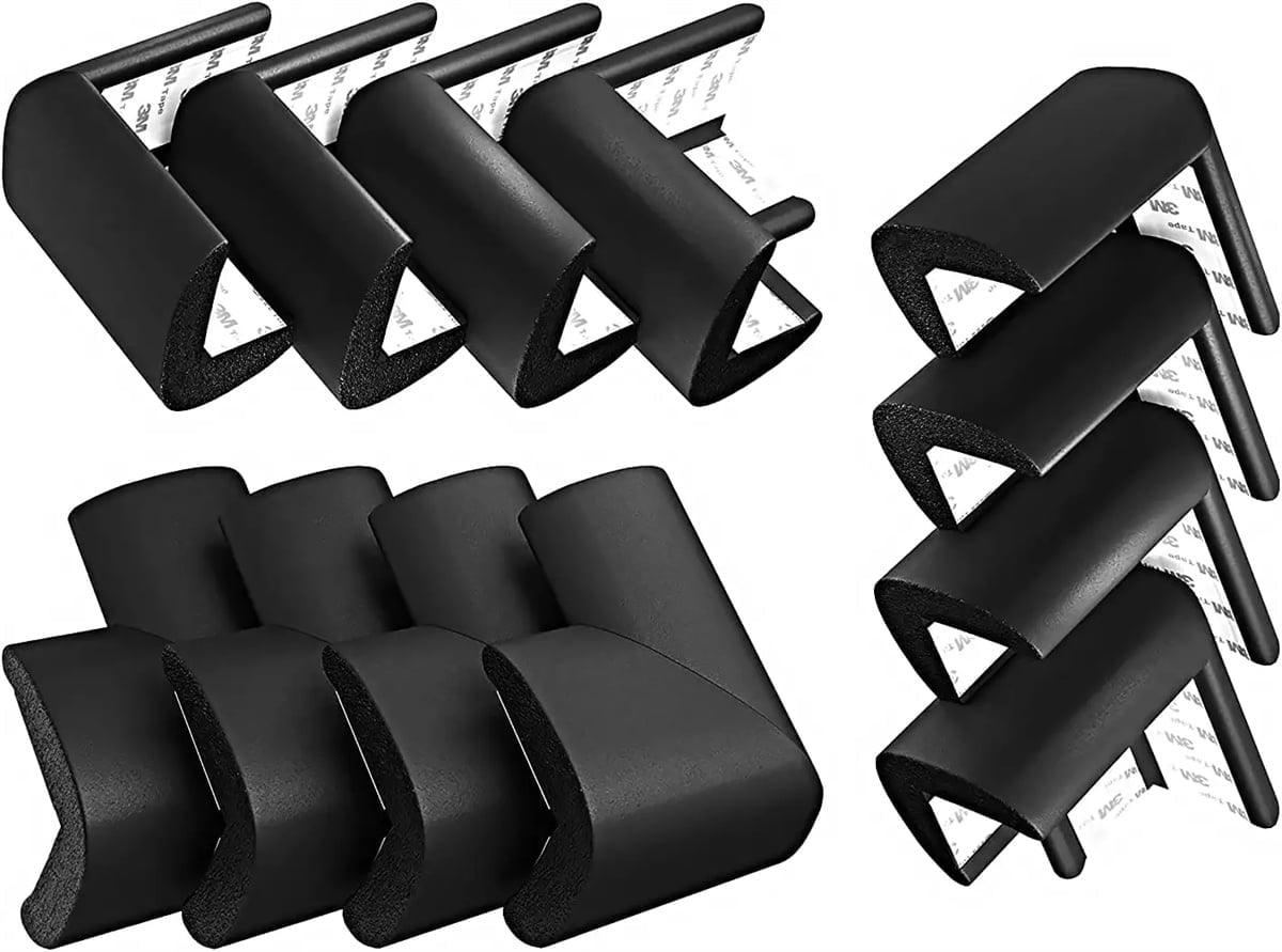 Casewin 12-Piece Safety Corner Cushion, Black, Child Proofing Corner ...