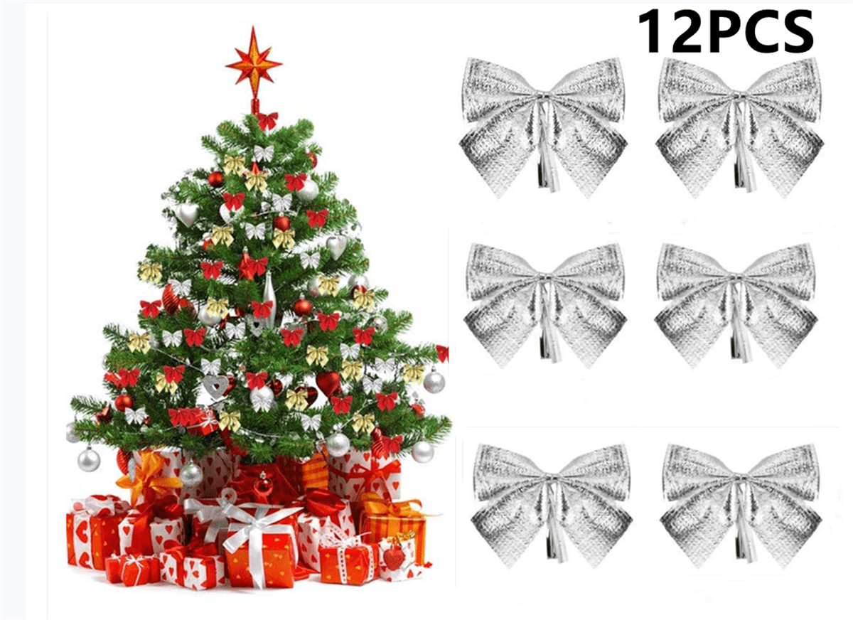 Casewin 12 Pieces Mini Christmas Tree Bows Decorations,2in Xmas ...