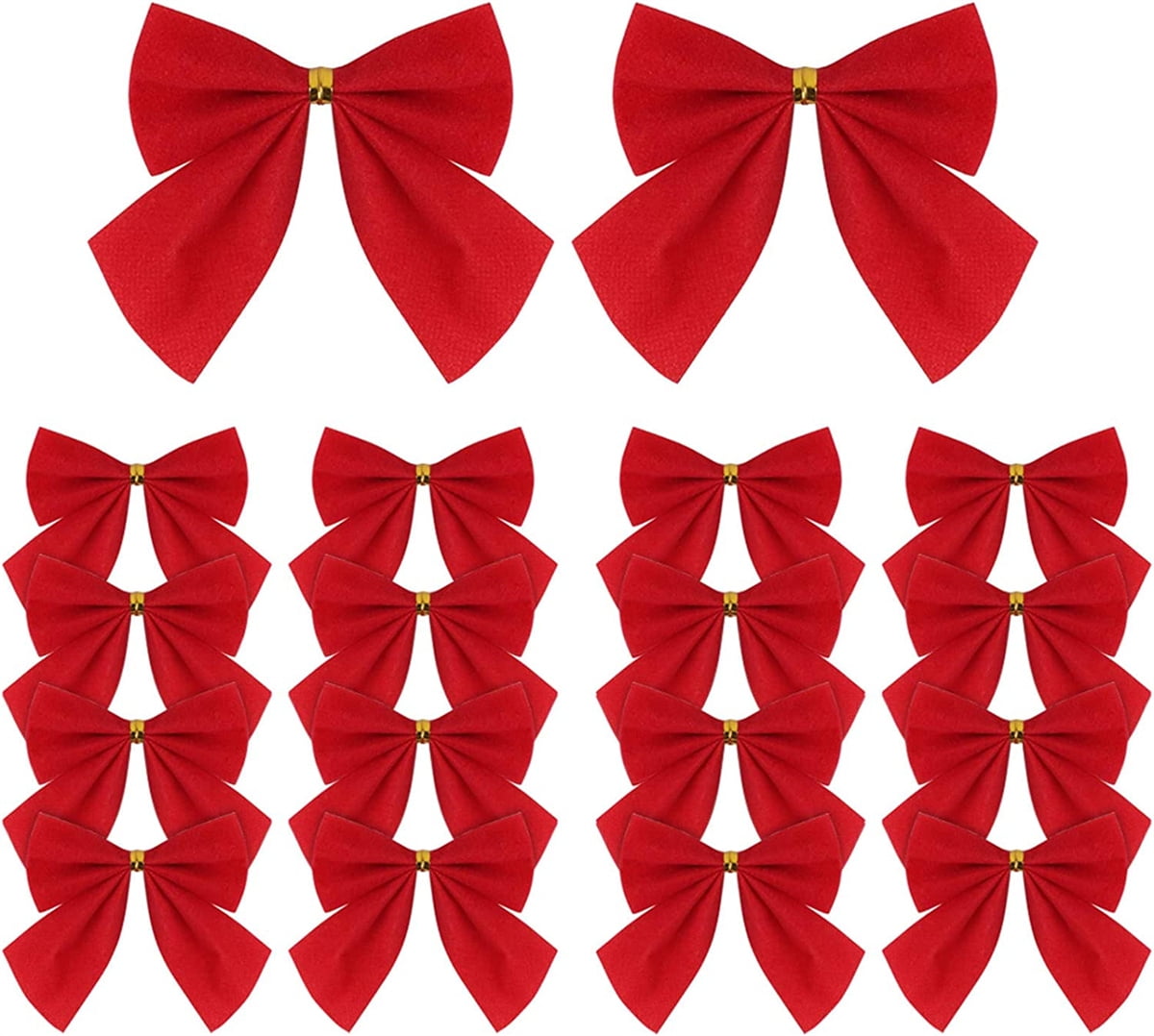 Casewin 12pcs Red Velvet Bows Christmas Tree Decorations Christmas