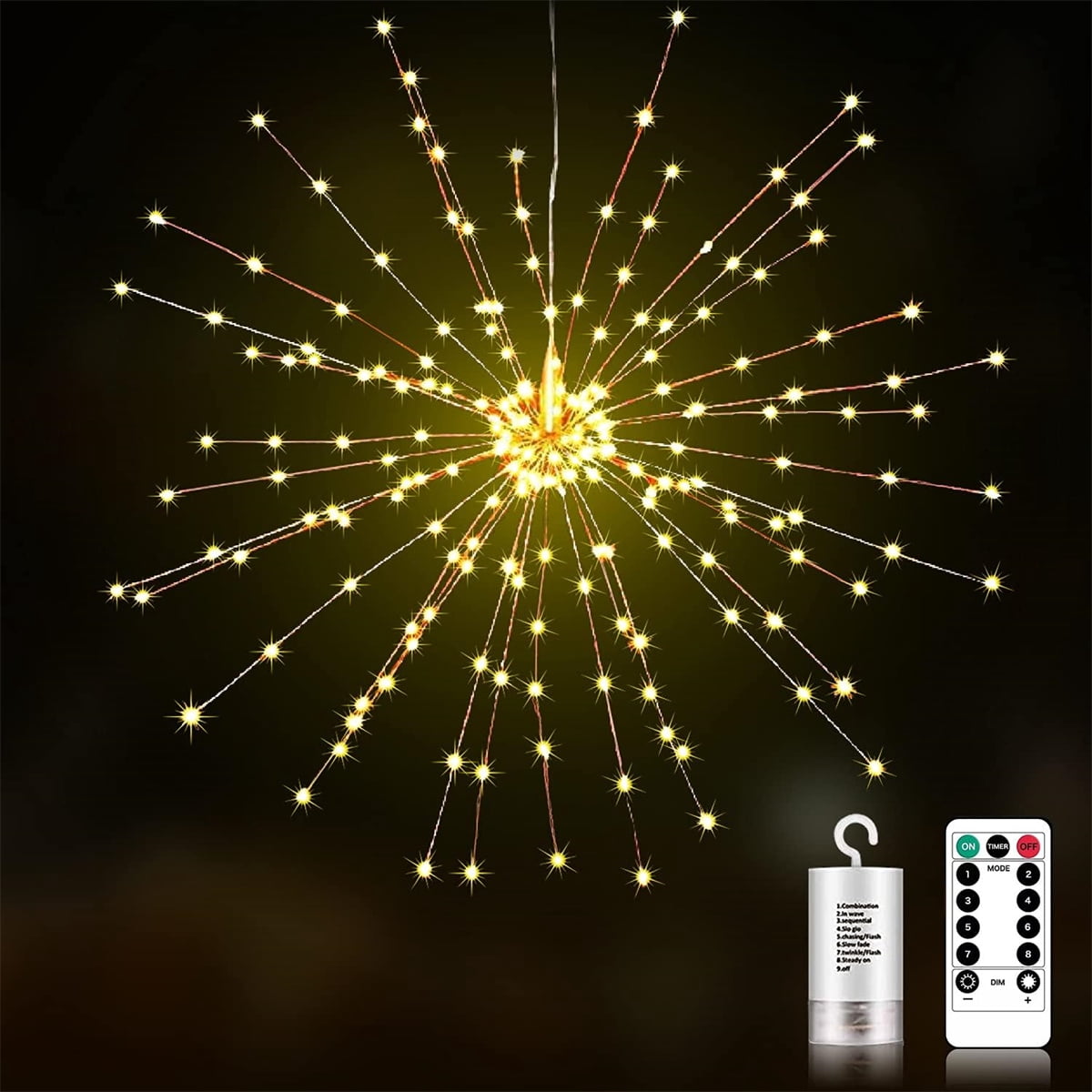 Casewin 1Pcs Firework Lights LED Hanging Starburst Lights Copper Wire ...