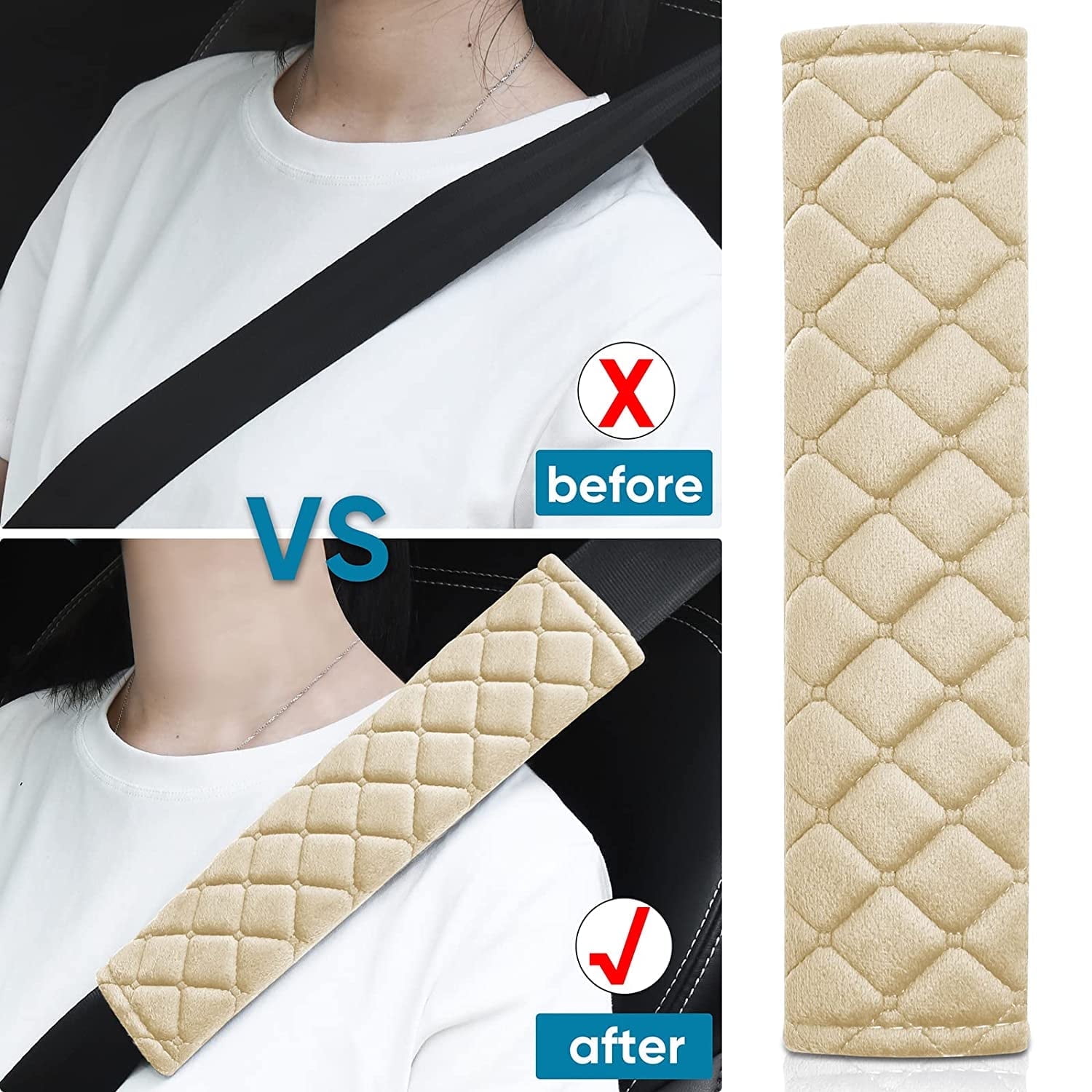 Casewin 2 Pack Universal Car Seat Belt Pads, Adult Seat Belt Shoulder ...