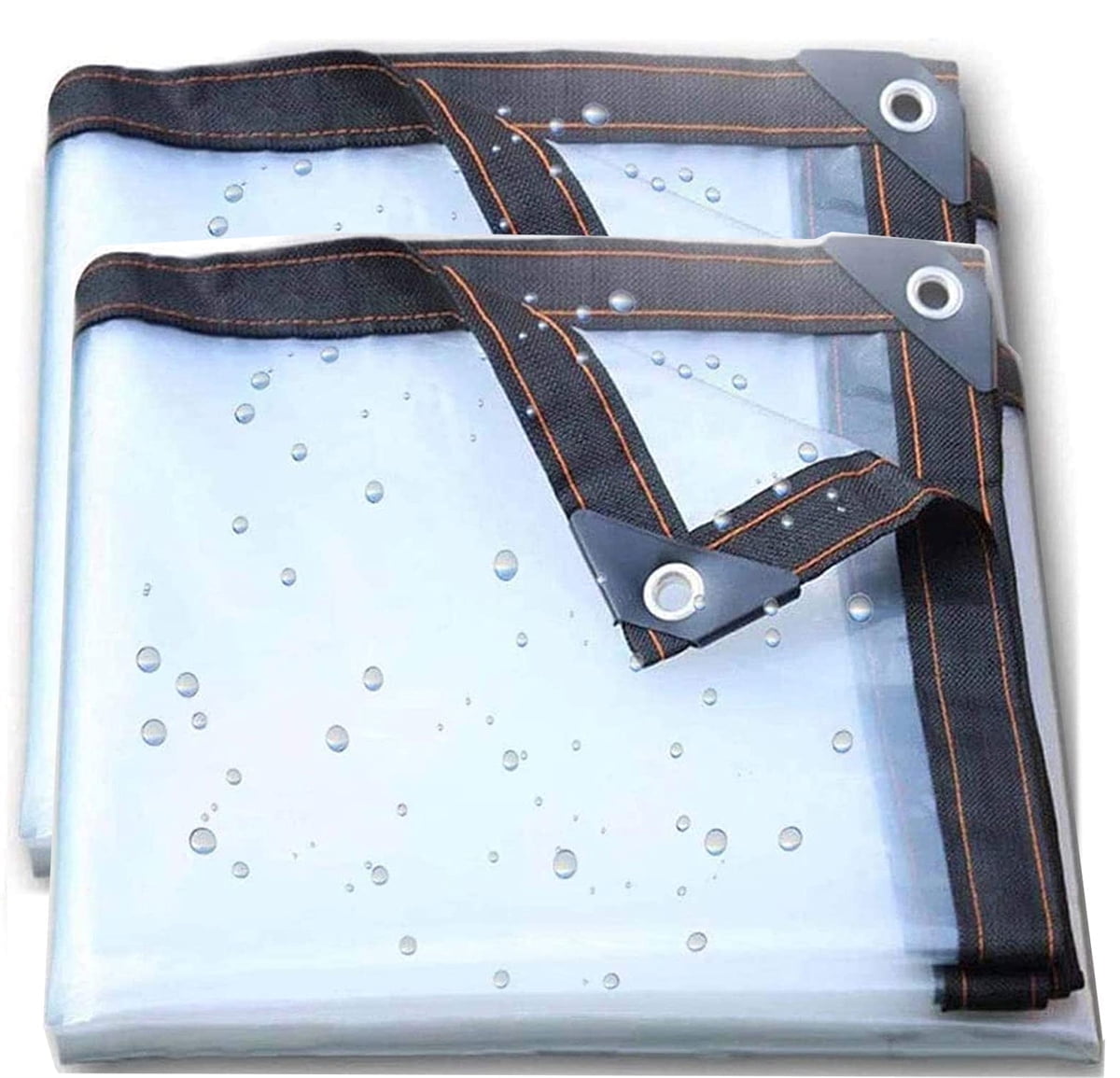 Casewin 2 Pcs Clear Tarps with Grommets, 39*39in, Heavy Duty Waterproof ...