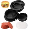 Casewin 3 in 1 Hamburger Press Patty Maker, Non Stick Handle Round ...