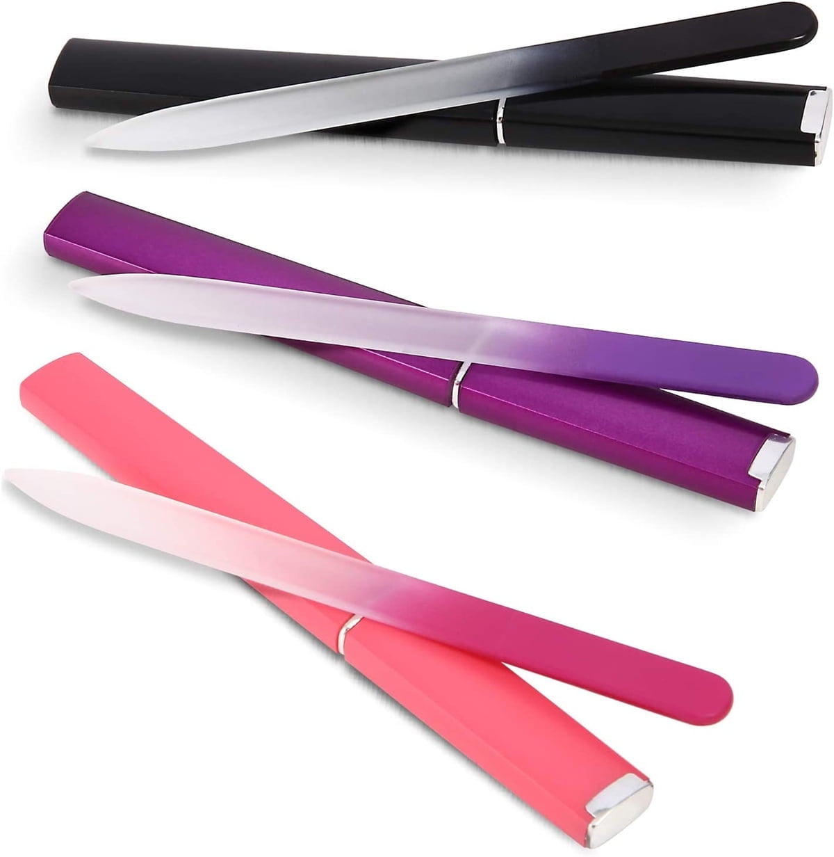 Casewin 3 Pieces Glass Nail File Crystal Nail Files Double Sided Finger ...