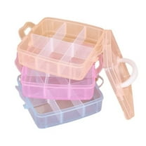 Casewin 3 Tier Transparent Plastic Stackable Storage Box - Adjustable Compartment Slots - Max 30 ...