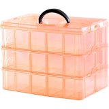 Casewin 3 Tier Transparent Plastic Stackable Storage Box - Adjustable ...