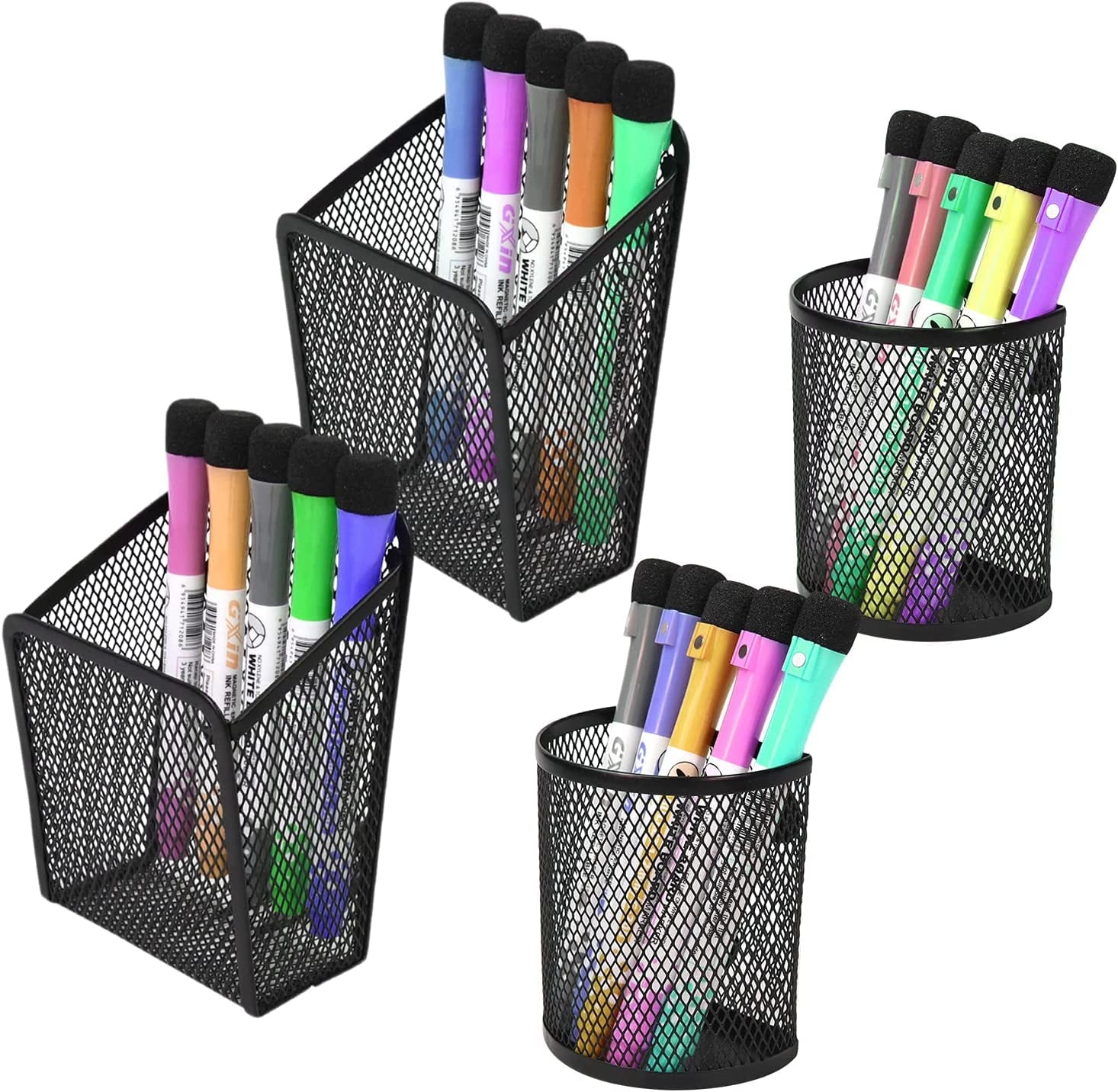 Casewin 4 Pack Magnetic Pencil Holder, Magnetic Marker Holder, Mesh ...