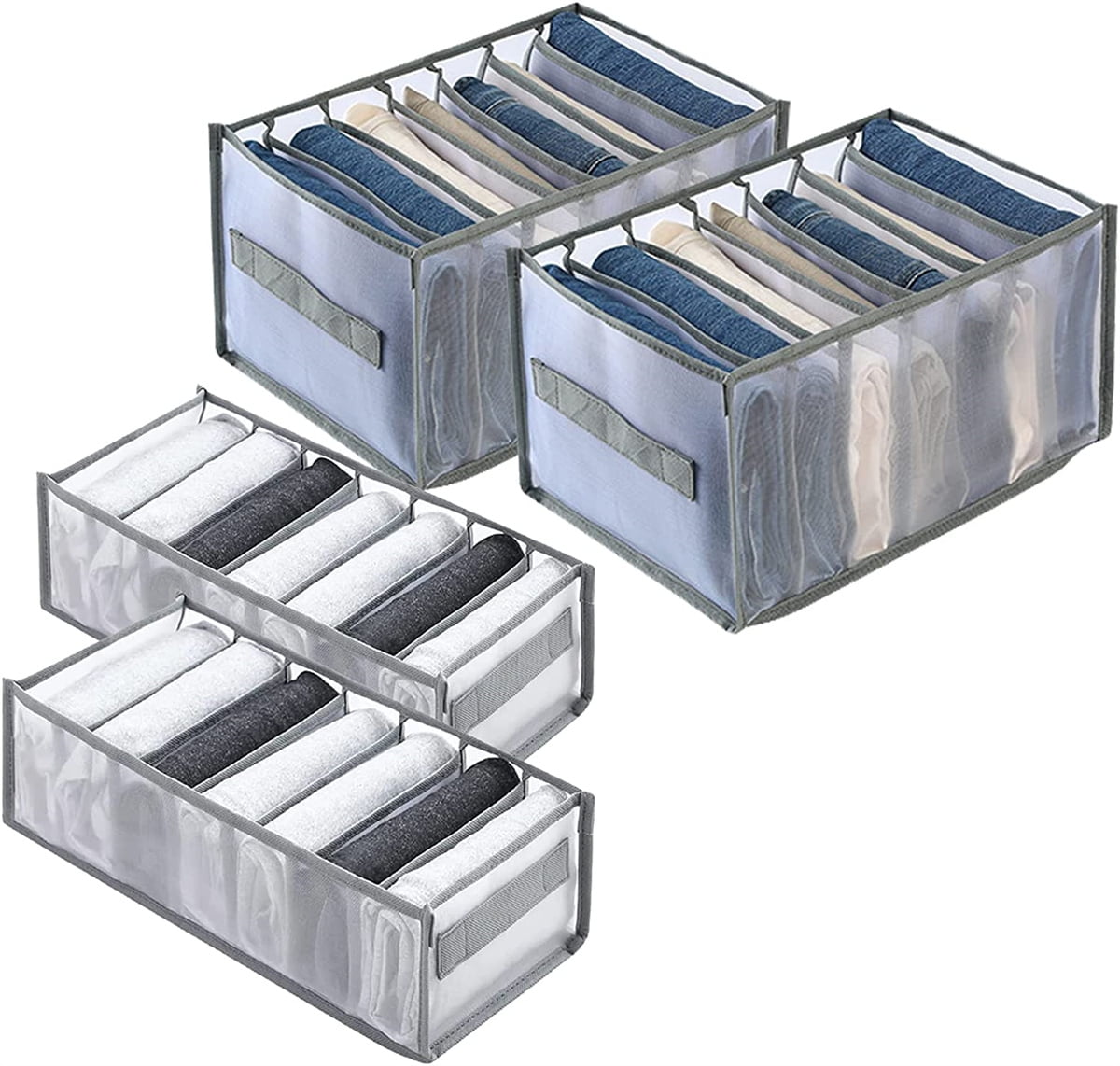 Casewin 4 Pcs Wardrobe Clothes Organizer Foldable Clothes Drawer ...