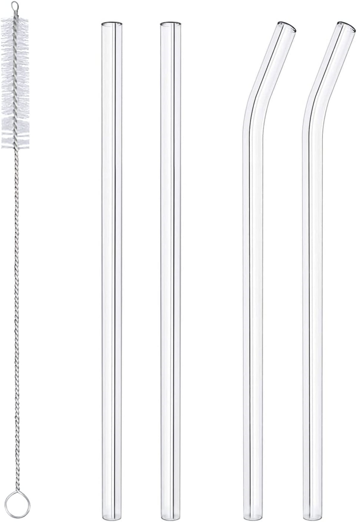 Casewin 4 x Reusable Glass Drinking Straws - Eco-Friendly Cleaning ...