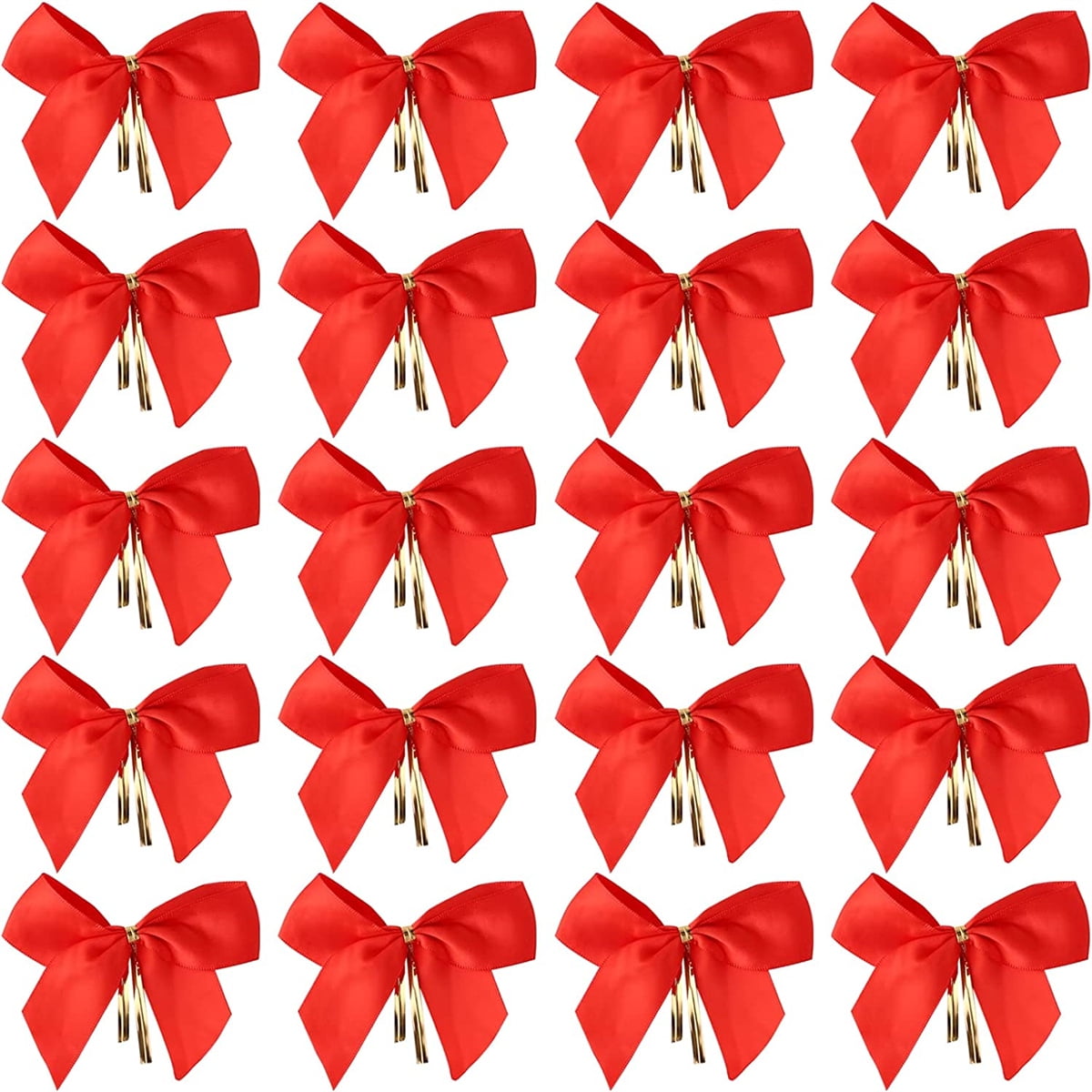 Casewin 48Pcs Christmas Bow, 13CM x 11CM Red Christmas Bow Ribbon Bow ...