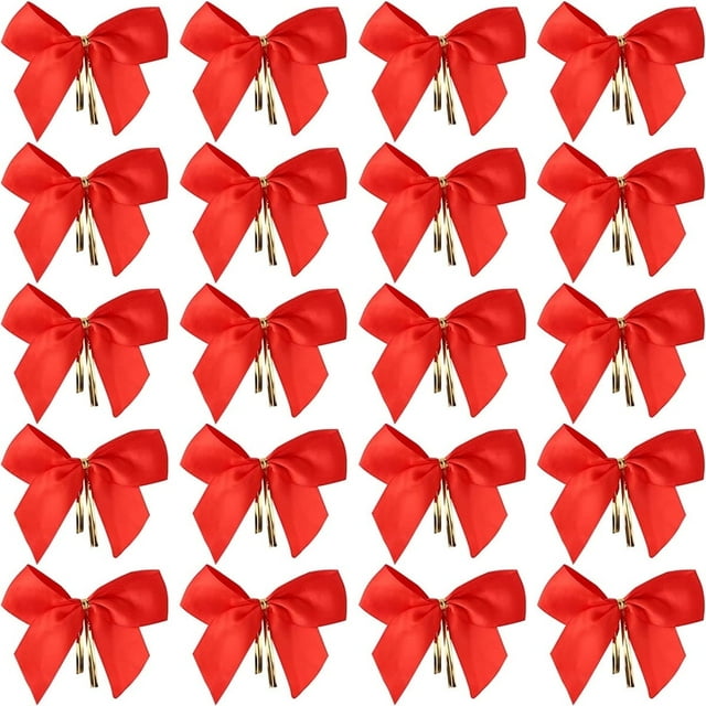 Casewin Large Xmas Holiday 48Pcs Red Ribbon Bow, 13CM x 11CM for ...
