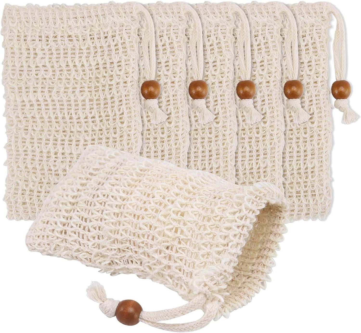 Casewin 5 Pack Organic Soap Bags, Soap Saver Bags Sisal Soap Bags ...