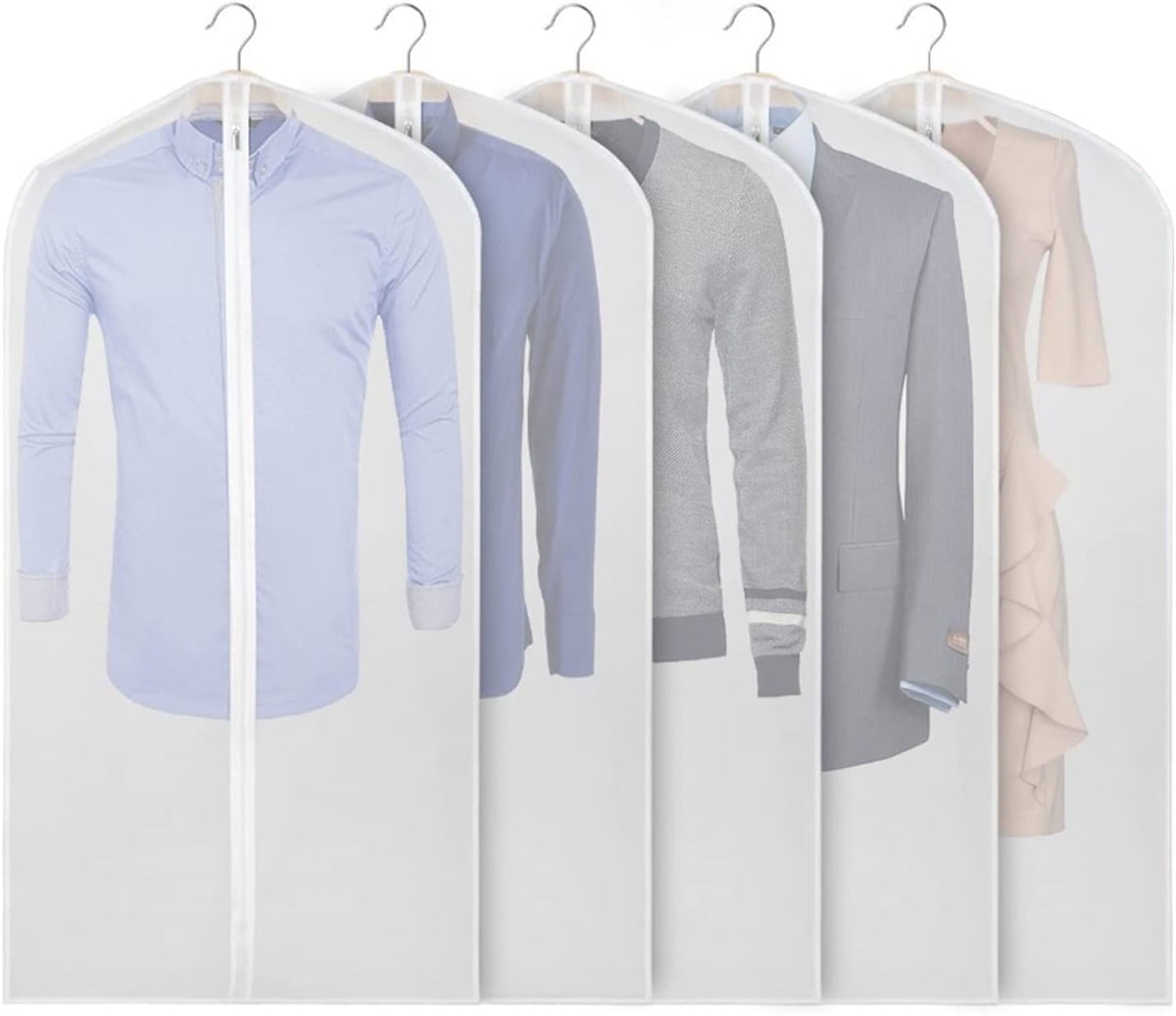 Casewin 5 Pieces Garment Bags Suits Covers Clothes Organizer, 24 Inch X ...