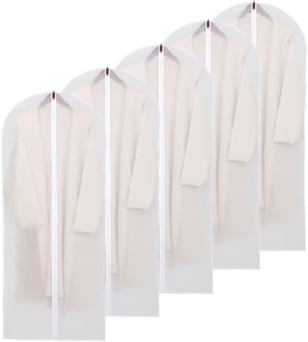 Casewin 5 pack Garment Covers Bag with zip, Transparent Suit Bag ...