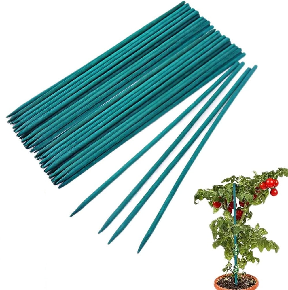 Casewin 50 Pcs Plant Sticks Green Plant Stakes, Plant Support Garden ...
