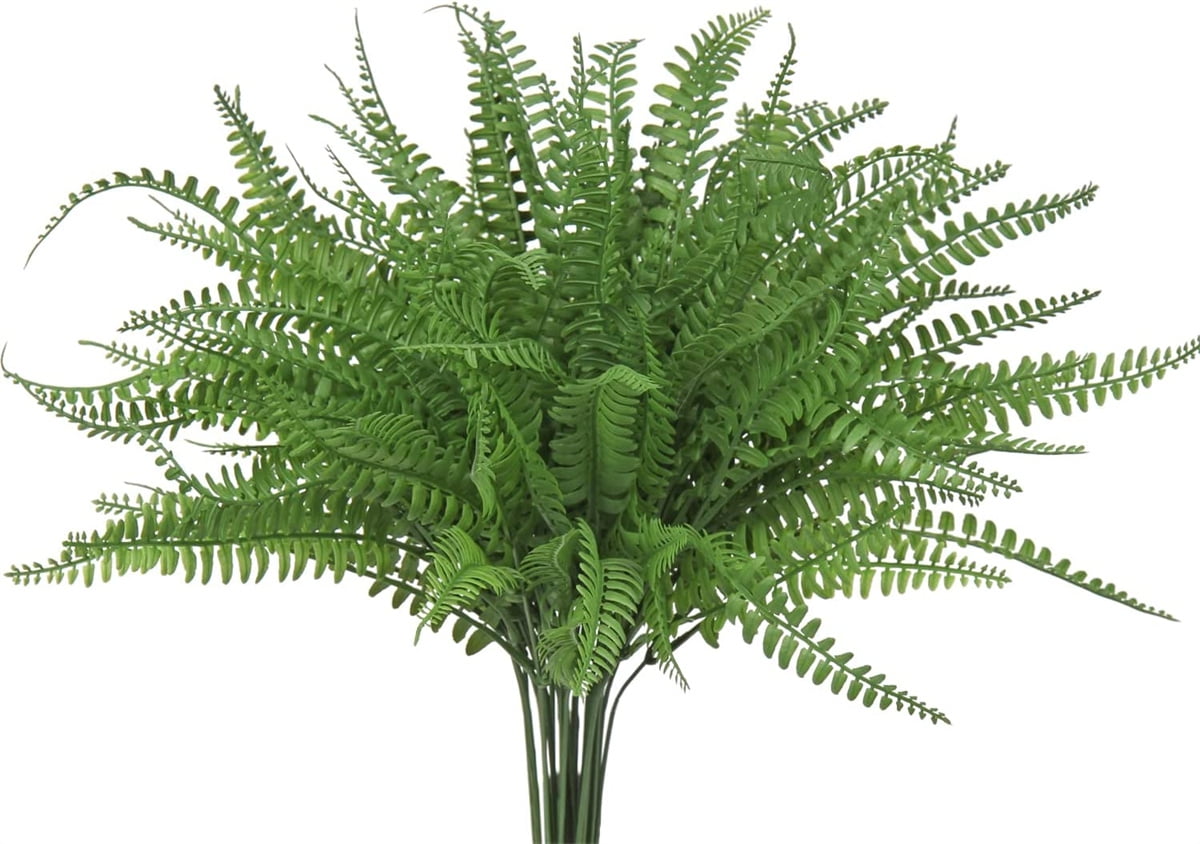 Casewin 6 Bundles Artificial Ferns for Outdoors Fake Boston Fern Large ...