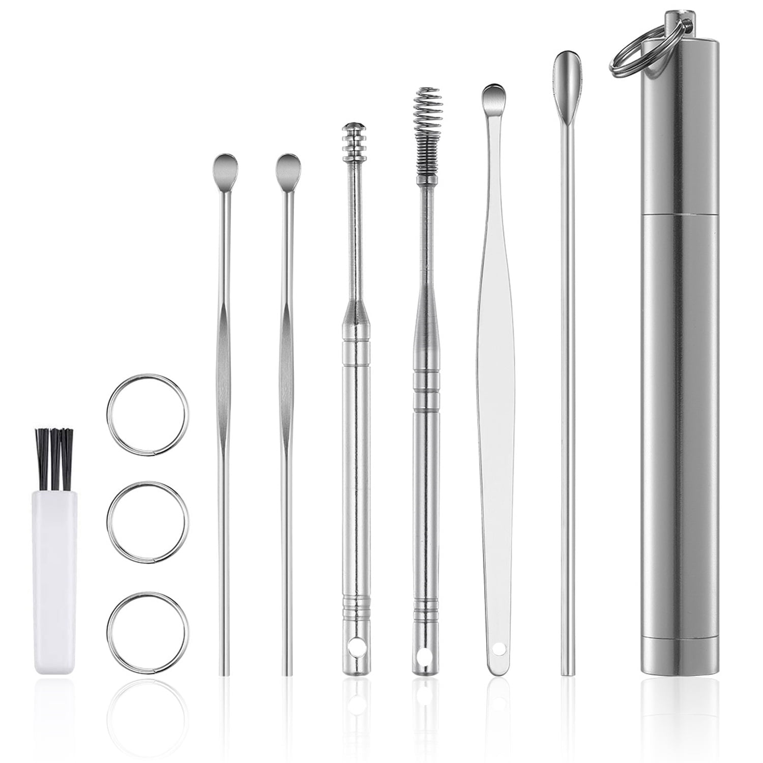 Casewin 6 Pcs/Set Ear Cleaner Ear Wax Removal Ear Picker Stainless ...