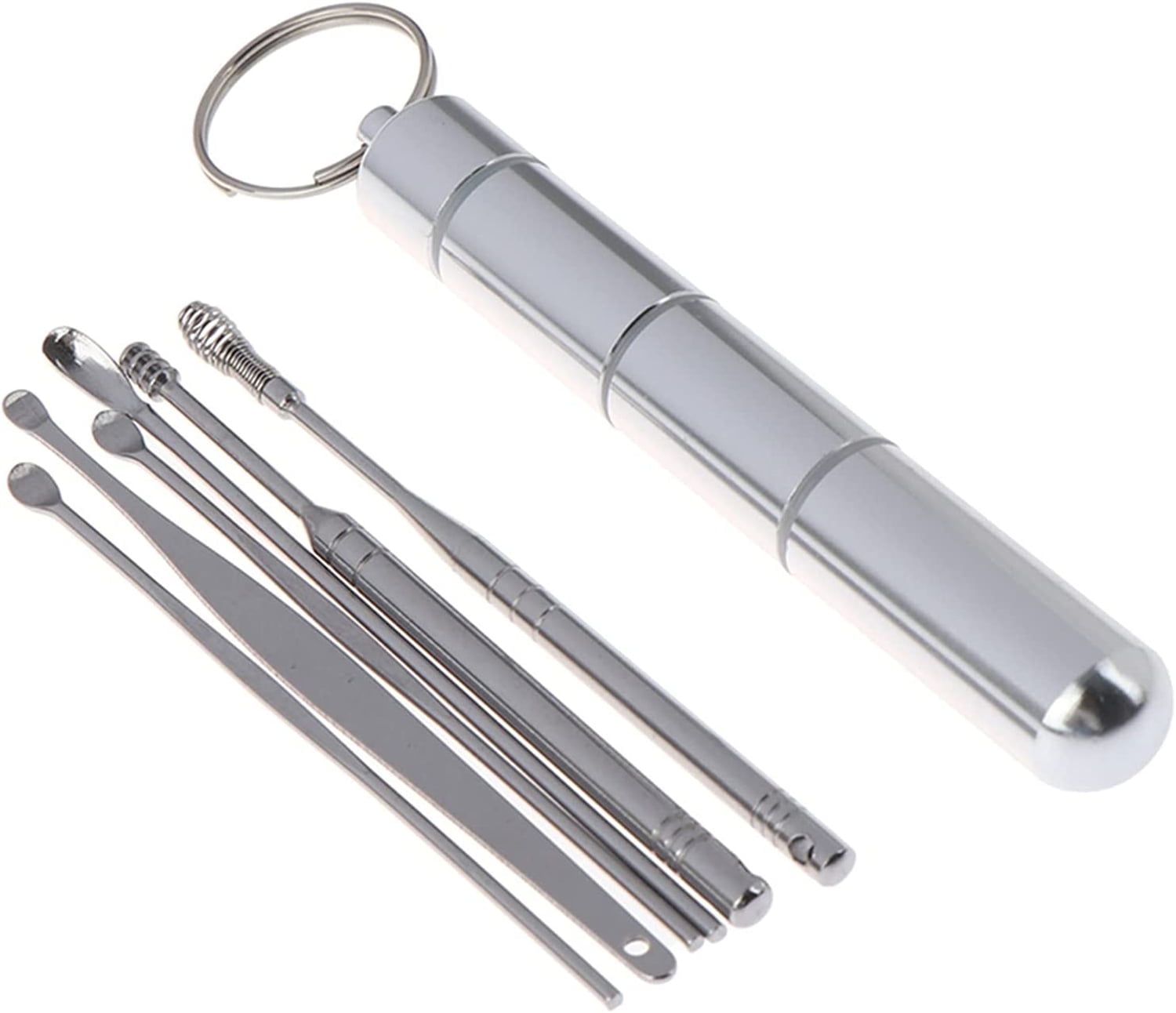 Casewin 6 Pcs Stainless Steel Ear Wax Removal Cleaner, Spiral Ear Pick ...