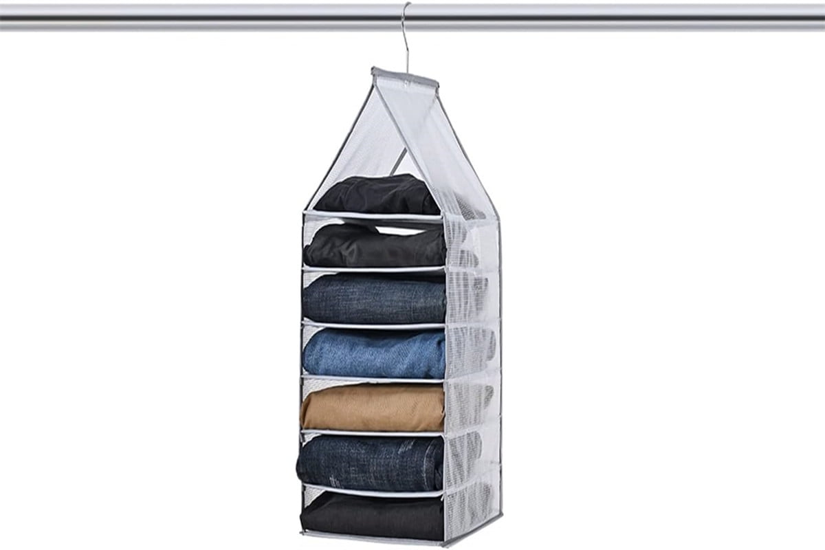 Casewin 6 Shelf Hanging Closet Organizers and Storage,Collapsible ...