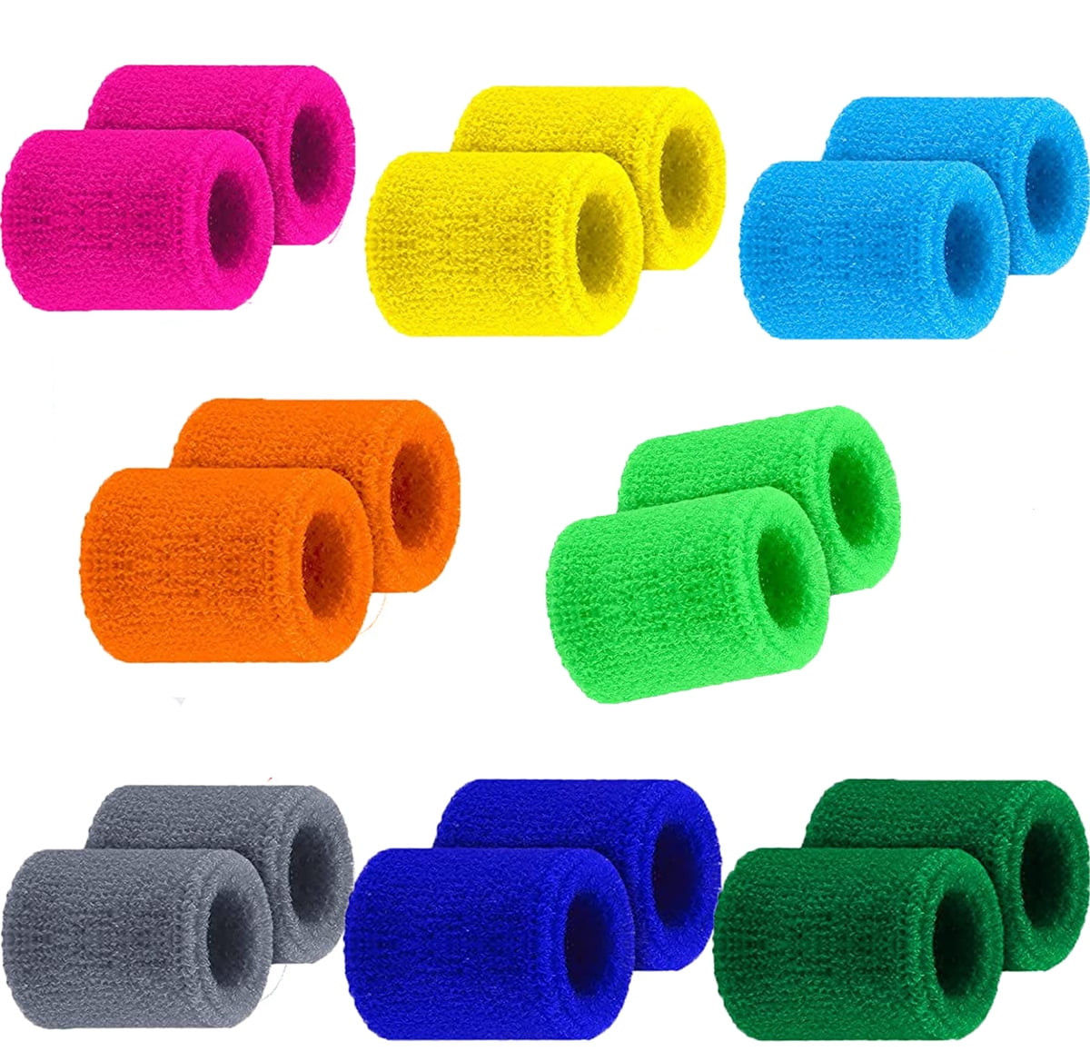 Casewin 8 Pairs Kids Wrist Sweatbands Colorful Sweat Band Athletic ...
