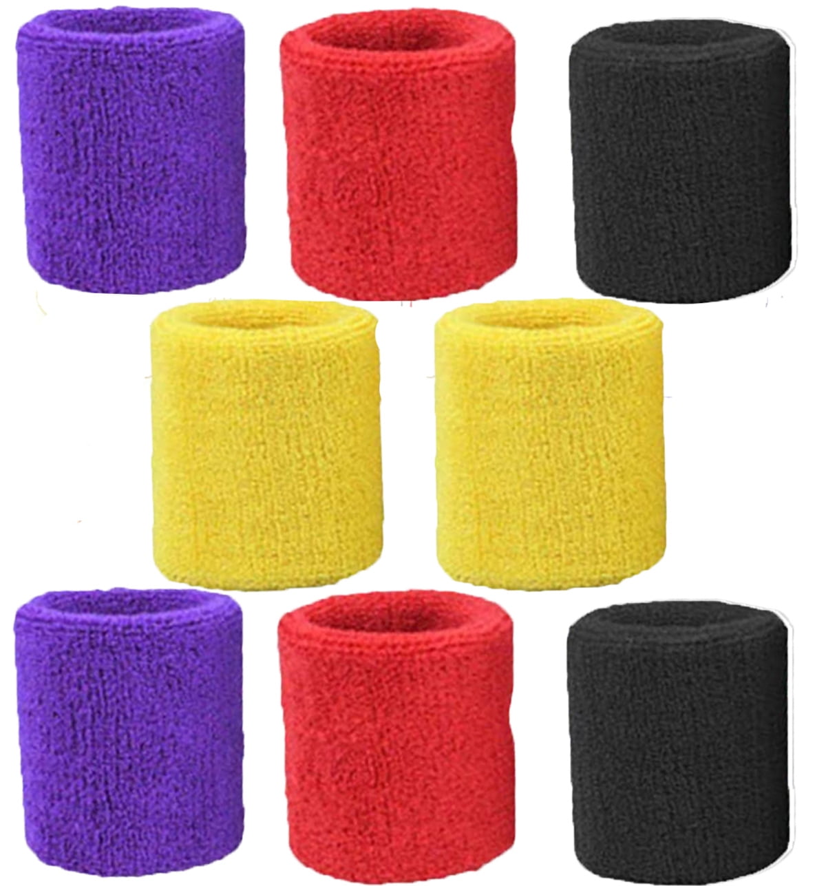 Casewin 8 Pieces Sports Wristbands Wrist Sweatbands Children Sweat Bands for Kids Soccer ...