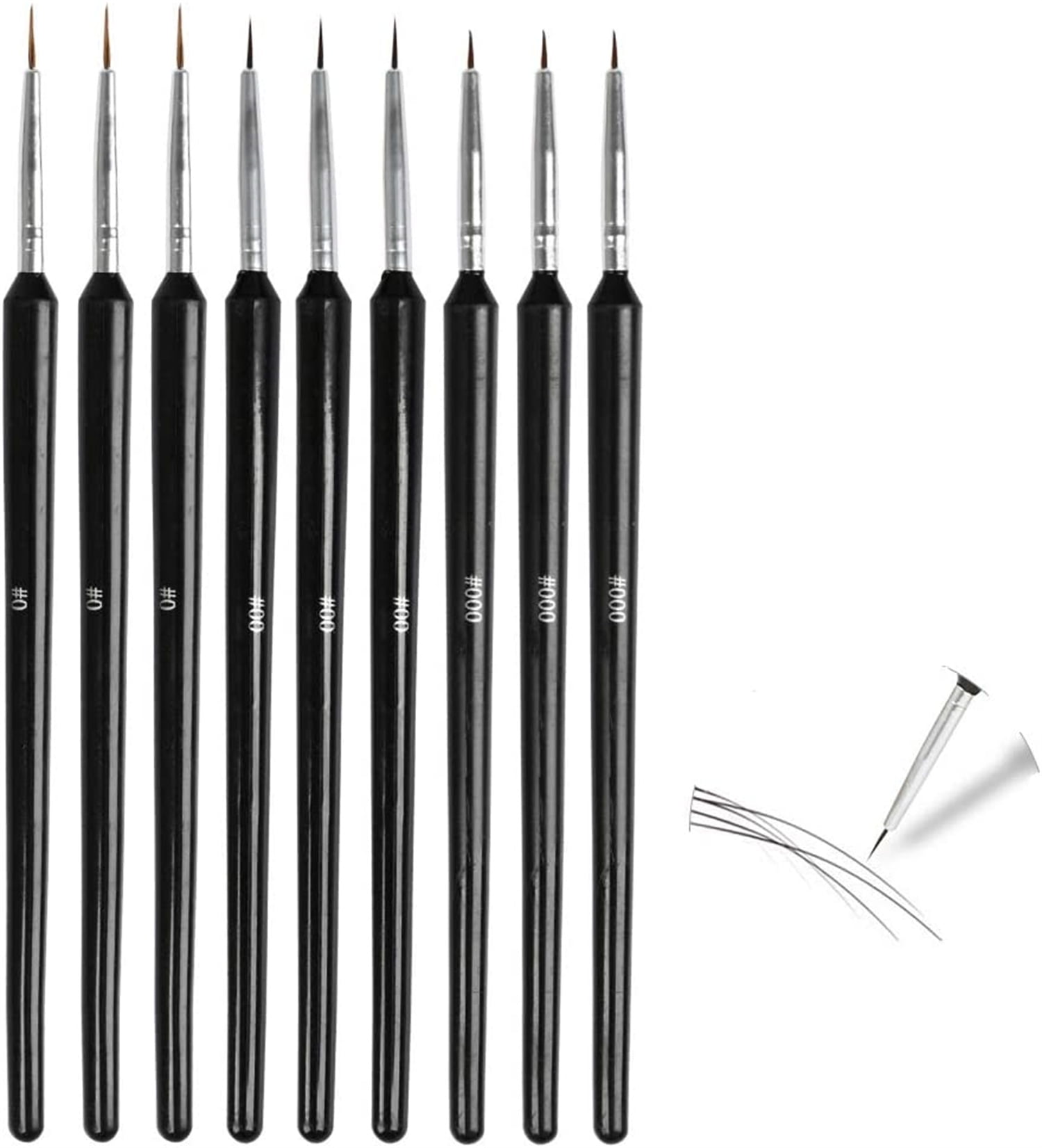 Casewin 9 Pieces Fine Detail Paint Brush Miniature Artist Painting ...