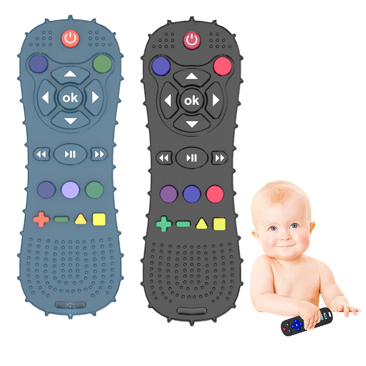 Casewin Baby Teether Toys Silicone,Remote Control Shape Teether ...