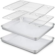 VeSteel Stainless Steel 16x12 Inch Baking Sheets and Cooling Racks for ...