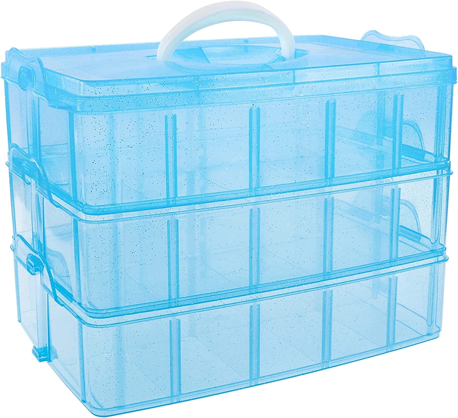 Casewin 3-Tier Stackable Storage Box, 30 Compartments, Plastic ...
