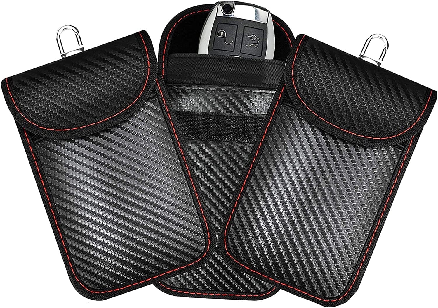 Casewin Car Key Signal Blocker Pouch Case, (3 Pack) Car Key Bag RFID ...