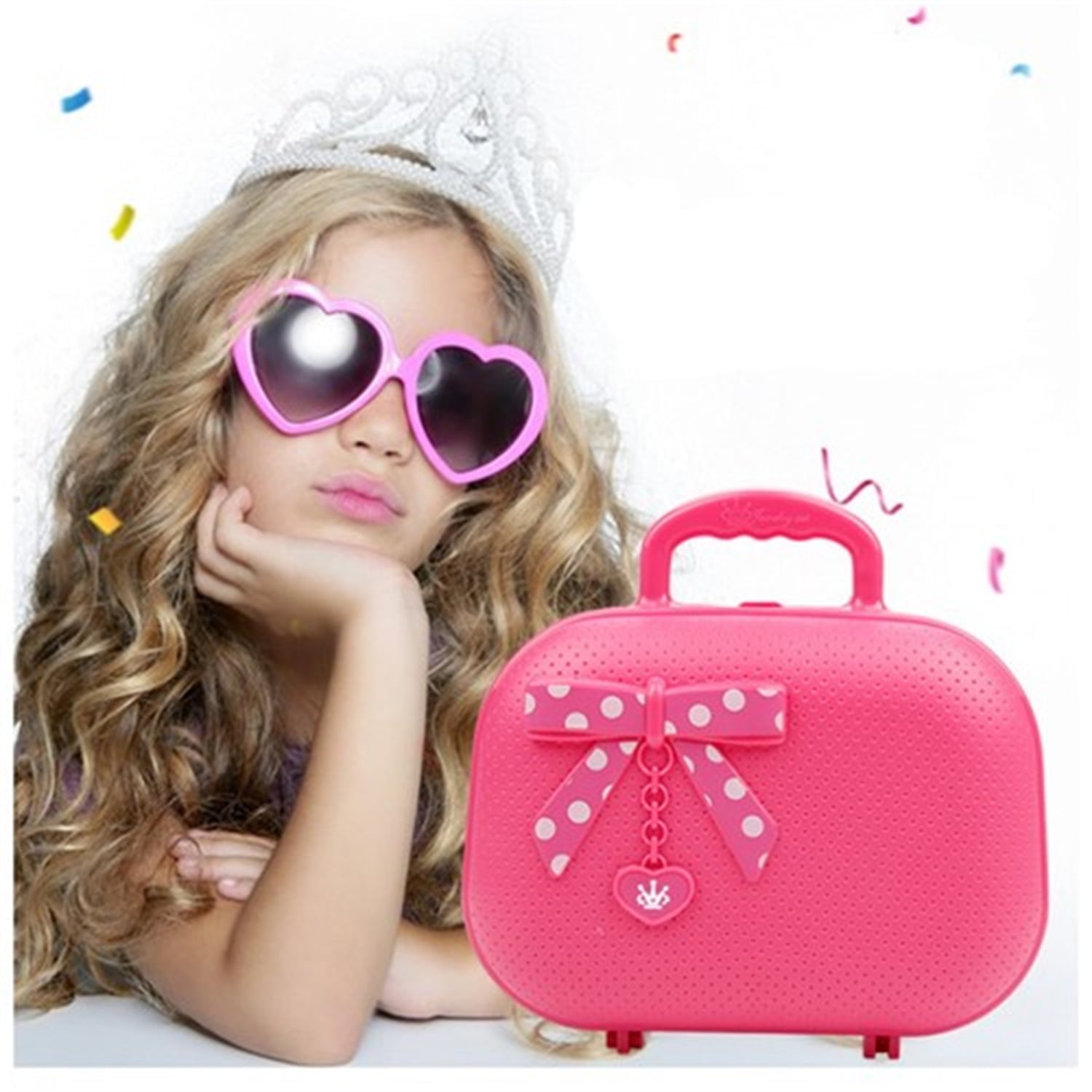 Casewin Children's Cosmetics Toy Set with Portable Box,Girl's Pretend ...