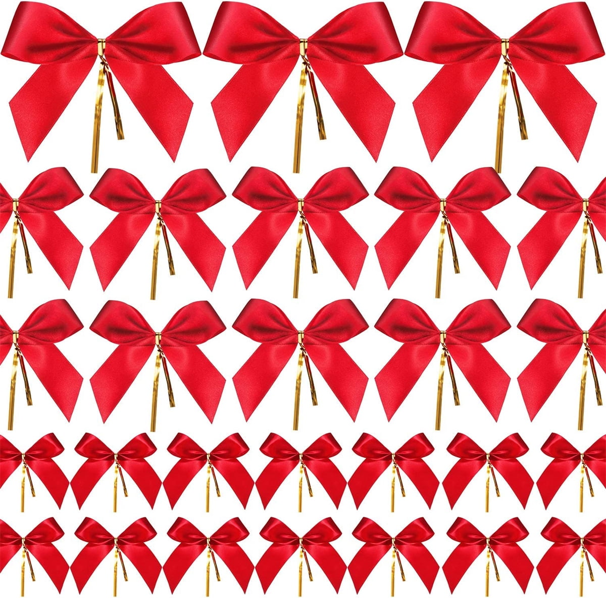 Casewin Christmas Red Bow Ribbon Outdoor Bow for Christmas Tree, Small ...