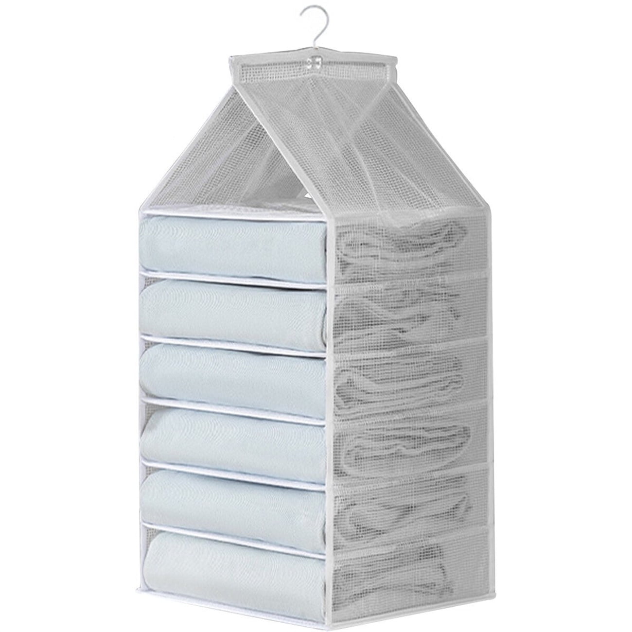 Casewin Clothes Organizer, Hanging Closet Storage, 6 Cubbies Accessory ...