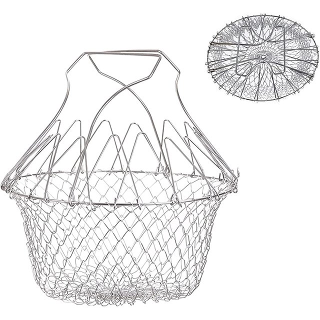 Casewin Colander Folding Net Steam Basket Cooking Tools,304 Foldable ...